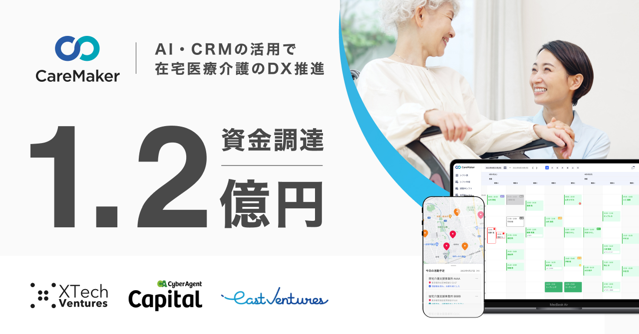 訪問看護・介護のDXを推進するCareMaker、プレシリーズAラウンドで1.2億円の資金調達を実施。ケアマネ営業を効率化する地域連携サービス ...